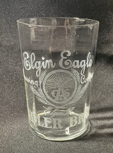 Elgin Eagle Adler Brau Etched Beer Glass - Elgin, IL | VBC