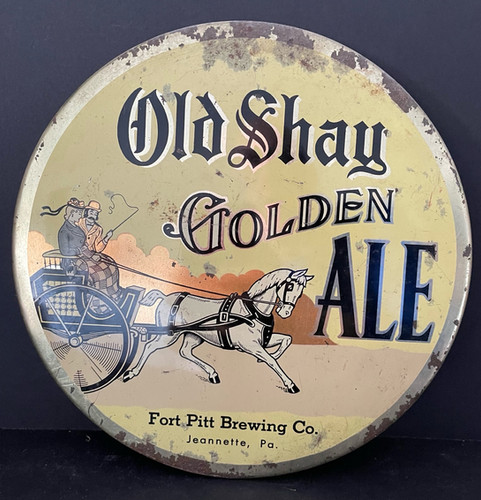 Old Shay Golden Ale Button Sign - Jeannette, PA | VBC