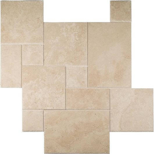 Ivory French Pattern Travertine Tiles | Mega Stone