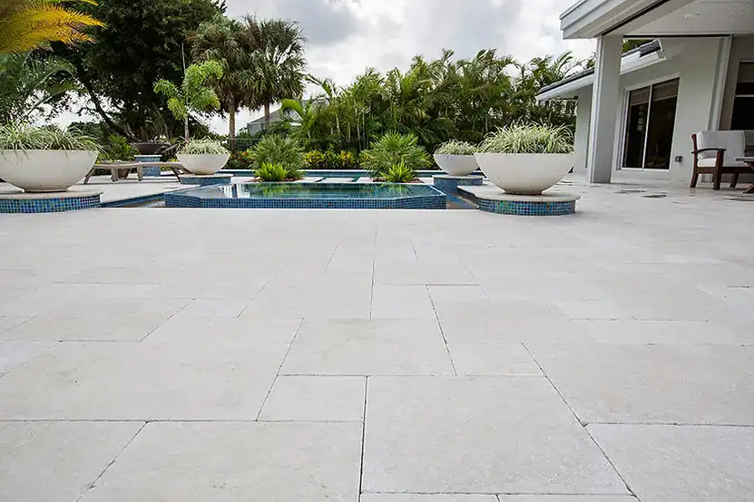 Crema Bella Leathered Marble Pavers | Mega Stone