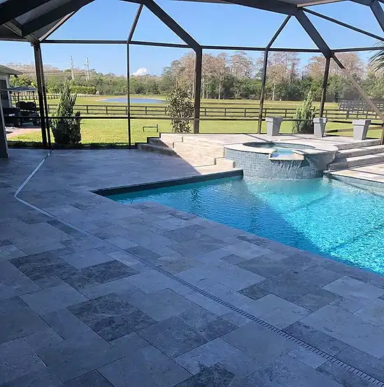 Tundra Gray Sandblasted Marble Pavers | Mega Stone