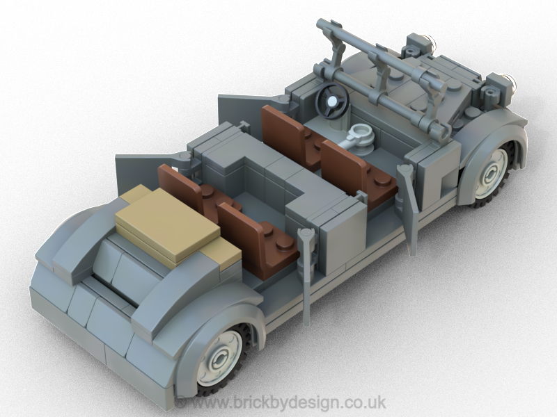 Explore the LEGO® German Staff Car WW2 Model from Brick By Design
