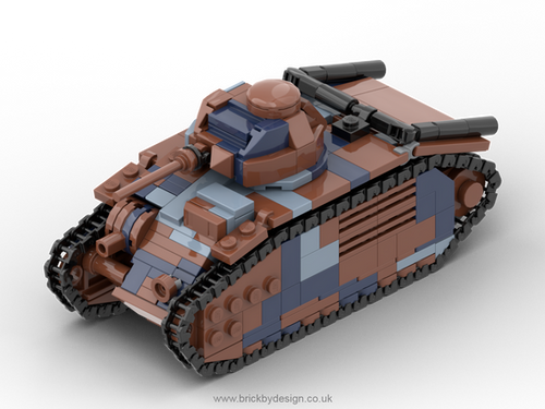LEGO WW2 Tank Char B1 Bis | 1:45 Scale Model - Brick By Design Store