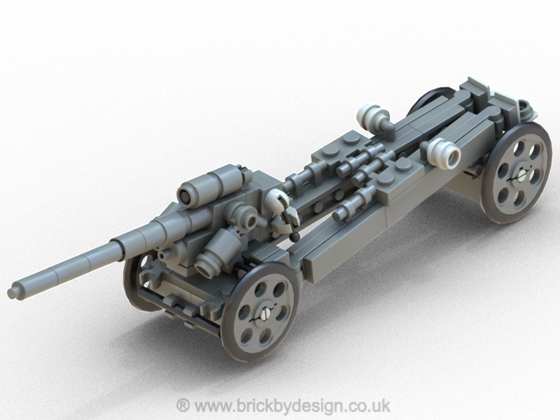 LEGO® WW2 15cm sFH 18 - Anti-Tank Gun Model