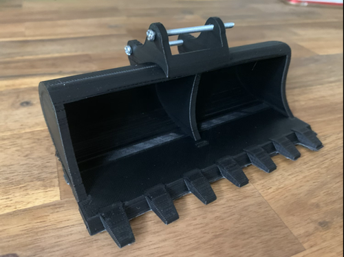 Large Grading Bucket - With Large Teeth. RC Excavator Bucket Upgrade ...