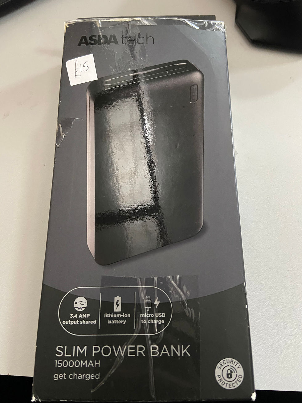 ASDA Tech Slim Powerbank - Black 15,000mAh | Niyo Electronix