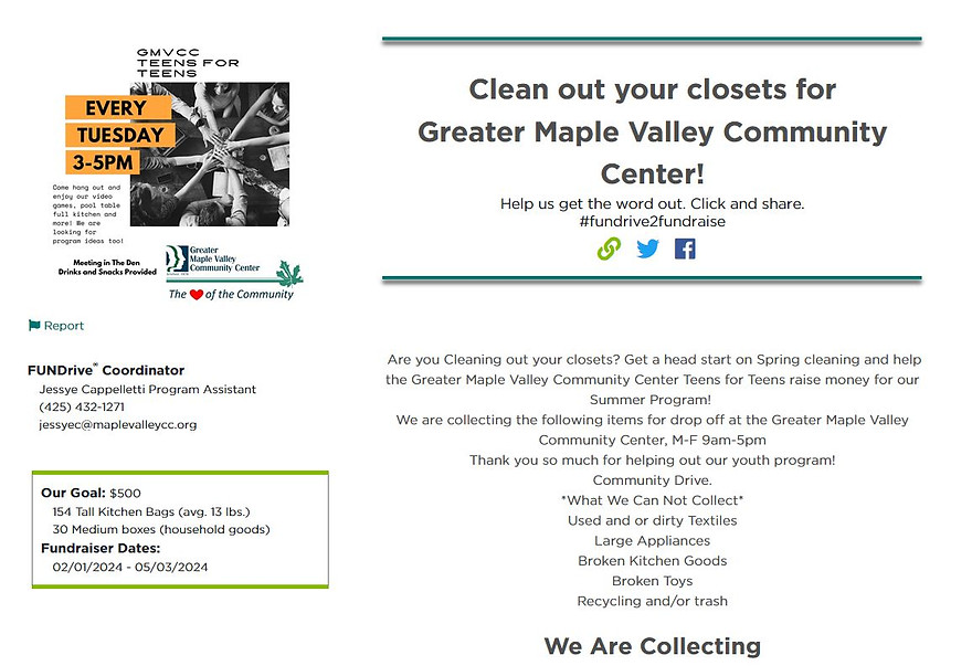 Greater Maple Valley Community Center (GMVCC)