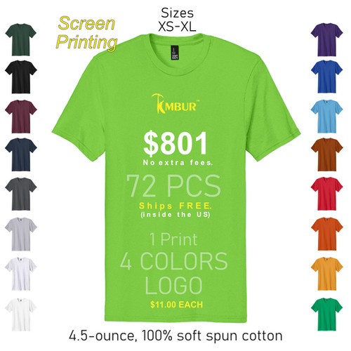 4 Colors logo - 1 side print - 72 T-shirts | Kmbur ScreenPrinting