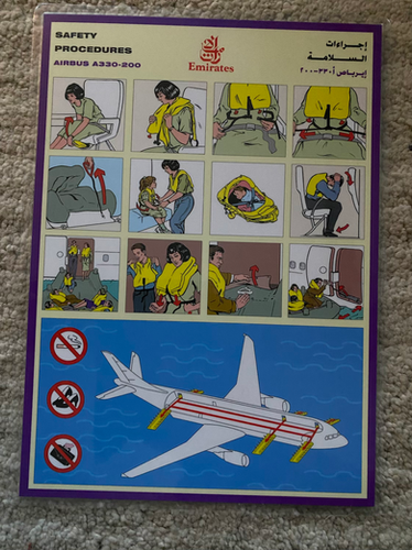Safety card - Emirates A330-200 | Doors2Manual