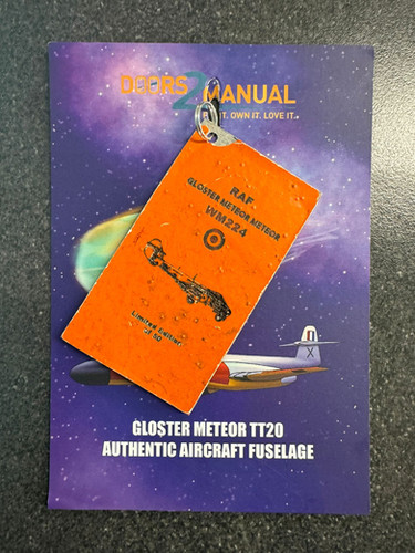 Gloster Meteor TT.20 WM224 wingtip tag | Doors2Manual