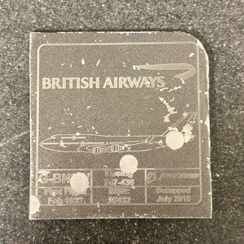 Ex BA 747 G-BNLW Engraved Fuselage Skin Square | Doors2Manual