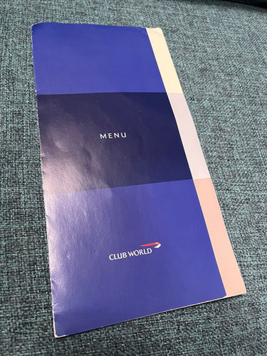 British Airways Club World Menu Oct 03 | Doors2Manual
