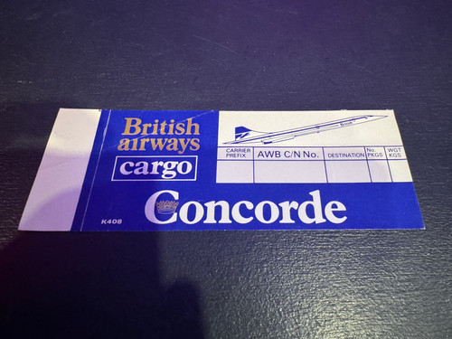 British Airways negus Concorde cargo loading form | Doors2Manual