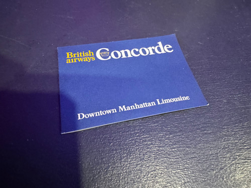 BA Concorde limousine ticket | Doors2Manual