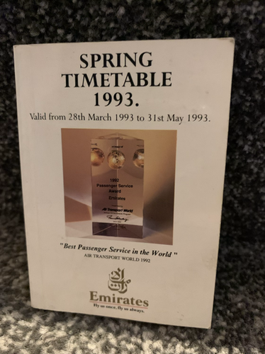 Emirates timetable 1993 | Doors2Manual