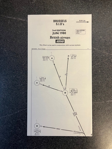 AERAD British Airways Brussels SID’s chart 1980 | Doors2Manual