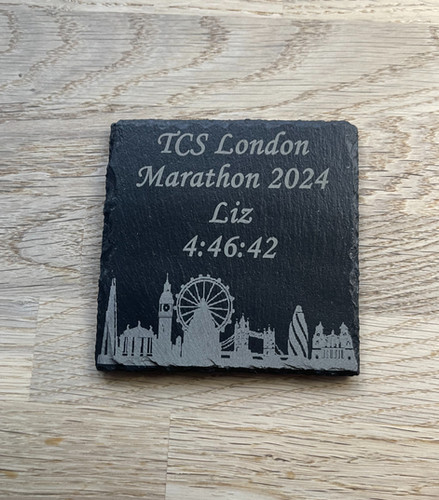 Personalised London marathon slate coasters - skyline | KraftGem