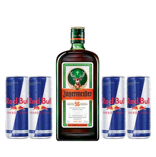 Jagermeister 700cc + 4 Red Bull 250cc | Mercado de Bebidas