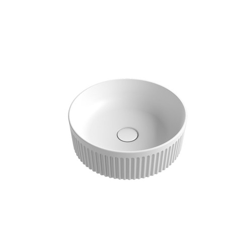 Aulic - Matte White Round Fluted Countertop Basin #70 | TFB Centre