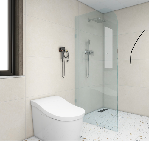 Radius Shower Panel 997mm x 2050mm x 10mm | TFB Centre