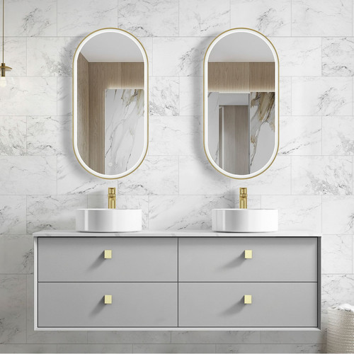 OTTI - Boston Satin White 1500mm Double Vanity Includes Stone Top #272 ...