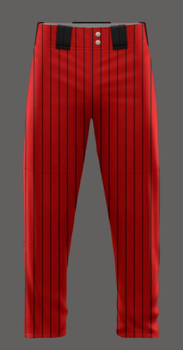Iron City Bats Full Sublimation Pants Red with Black Pin Stripes ...