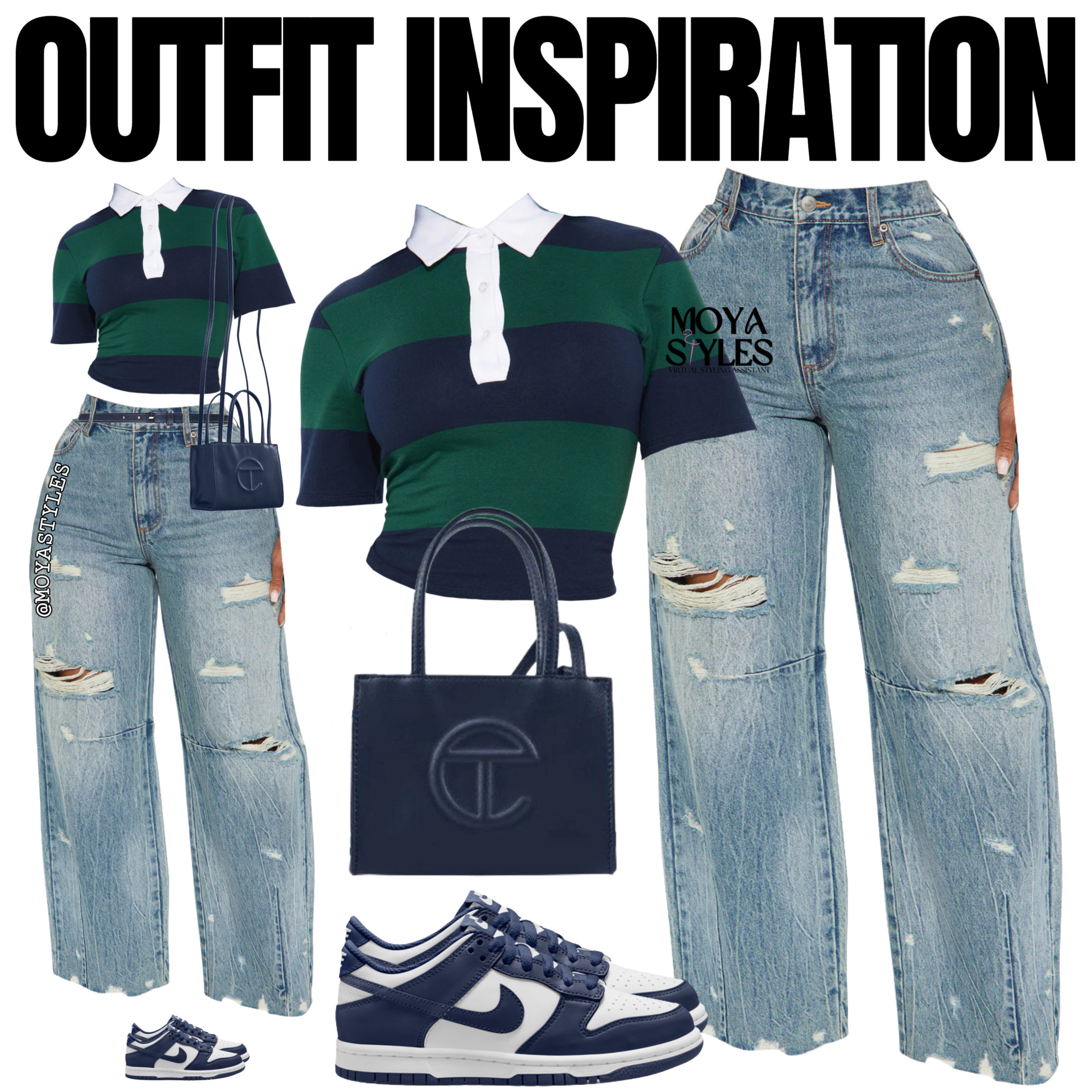 Outfit Inspiration: Crisp Collars & Distressed Denim