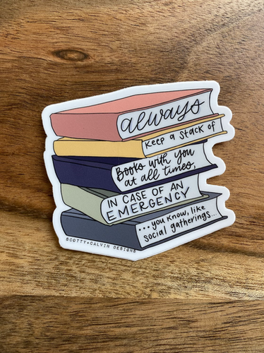 Snarky Book Stack Sticker | scottycalvindesigns