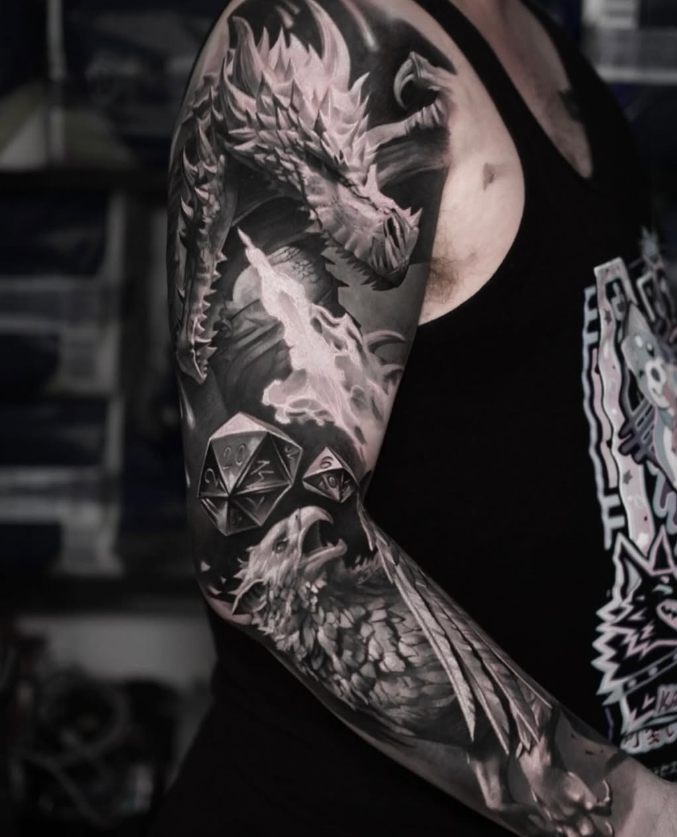 Realistic Dragon Tattoo Swindon | Straight Lines Tattoo ...