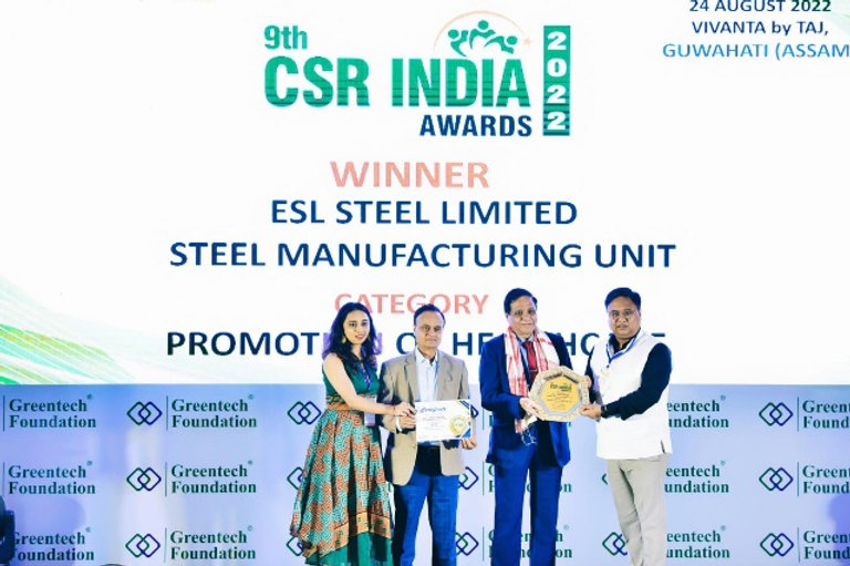 ESL recognized in Greentech CSR India Awards 2022Greentech Foundation