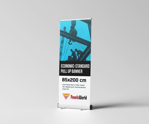 850*2000 Economic-Standard Pull Up Banner - Silver | Panels World