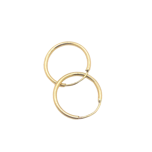 Candongas lisas con sistema | Candonga de oro pequeña