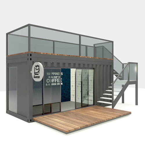 Movable Hydraulic 40ft Container Coffee Shop | ION ARCHITECTURE