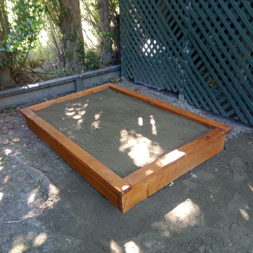 Covered Macrocarpa Sandpit with Seats all around | Woodnbits