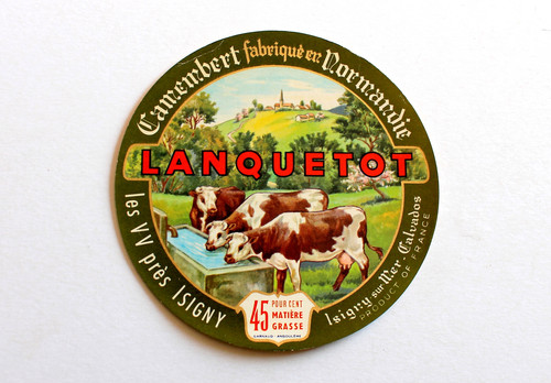ANCIEN ETIQUETTE BOITE FROMAGE CAMEMBERT NORMANDIE: LANQUETOT ISIGNY ...