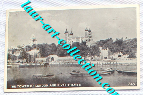 CP ANGLETERRE LONDRE TOUR, LONDON TOWER & RIVER THAMES, BATEAU FLEUVE ...