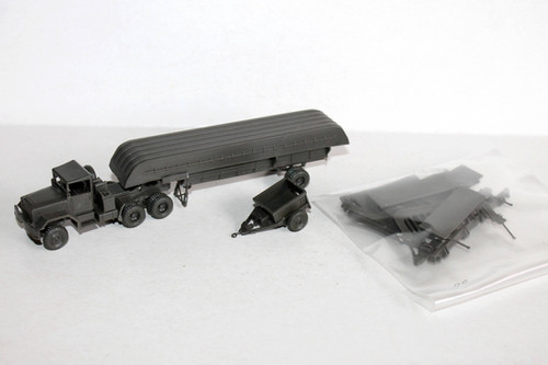 ROCO MINITANKS Z-287 REMORQUE MUNITION + Z-196 CAMION BARGE TRANSPORT ...