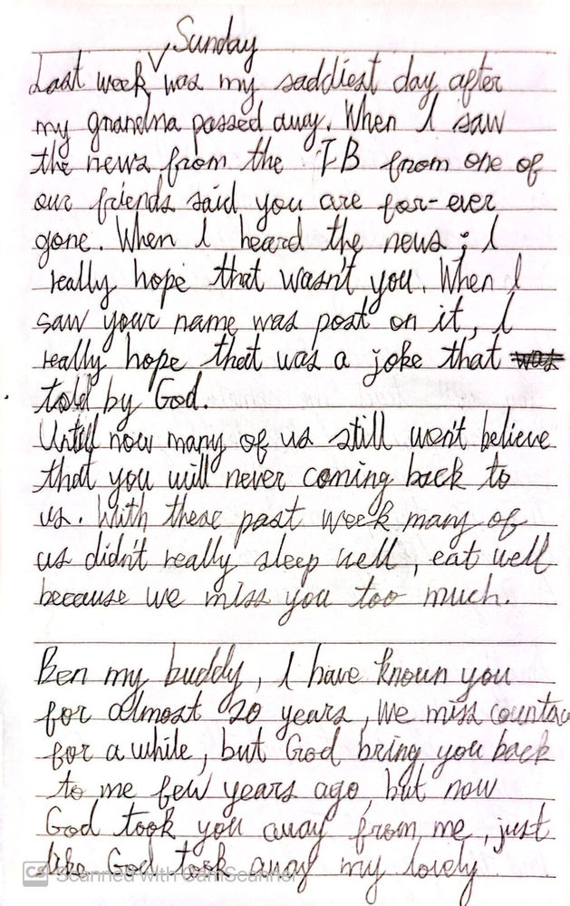 A letter to my buddy | Cyan Castle