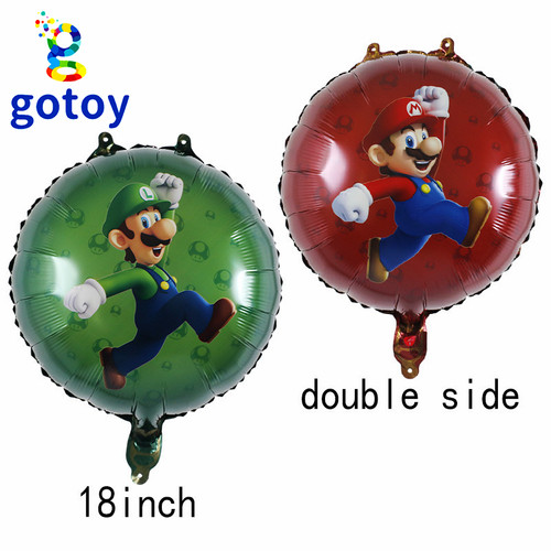 18 inch Super Mario Foil Balloon Display (Air Filled and Helium) | Nzgotoy