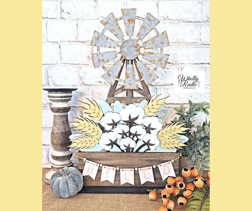 Interchangeable Wheat & Cotton Windmill Shelf Kit! | Wholly Rustic