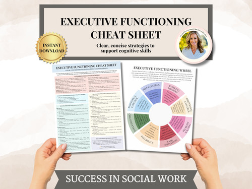 Executive Functioning Cheat Sheet Tip Sheet,ADHD Worksheets, Teen Coping Skills | Success In ...