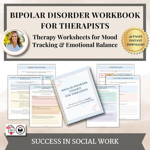 Bipolar Disorder Workbook for Therapists, Printable Mood Tracker, CBT ...