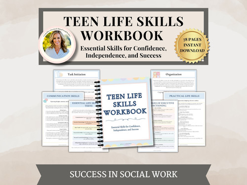 Teen Life Skills Workbook, Therapy worksheets, executive functioning ...