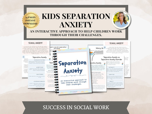 Kids Separation Anxiety Therapy Worksheets for Parents, therapists ...