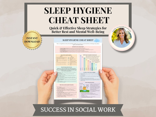 Sleep hygiene Cheat Sheet, sleep journal, therapy office decor, self ...