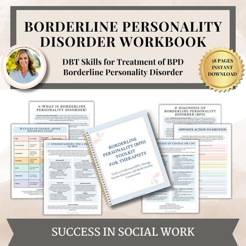 Borderline Personality Disorder Workbook BPD Worksheets Bundle, DBT ...