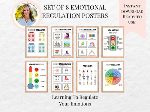 Set of 8 Zones of Regulation Posters Office Decor Calm Corner ...