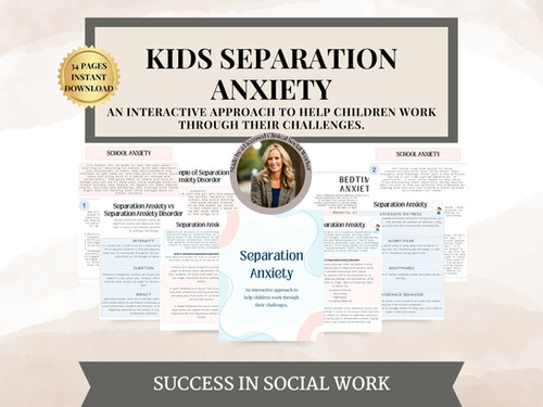 Kids Separation Anxiety Therapy Worksheets for Parents, therapists ...