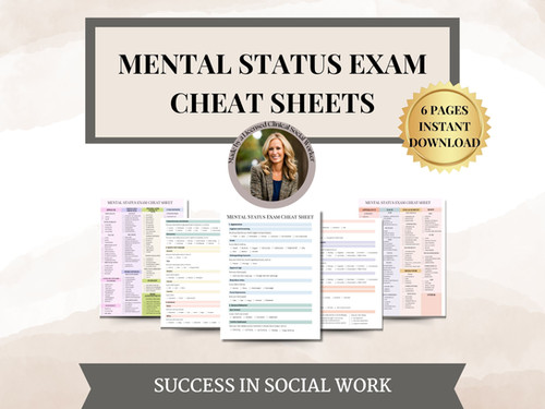 Mental Status Exam Cheat Sheet, MSE Reference Sheet,Therapy Tools ...