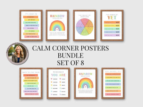 Set of 8 Counseling Posters Office Decor School Psychologist Wall Art | Success In Social 4
